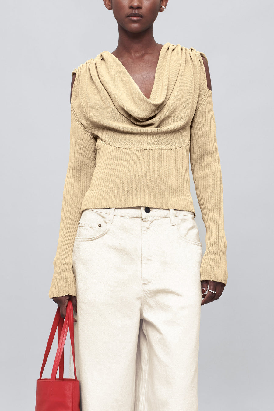 Michele Cowl Neck Sweater in Cotton Nylon – KALLMEYER